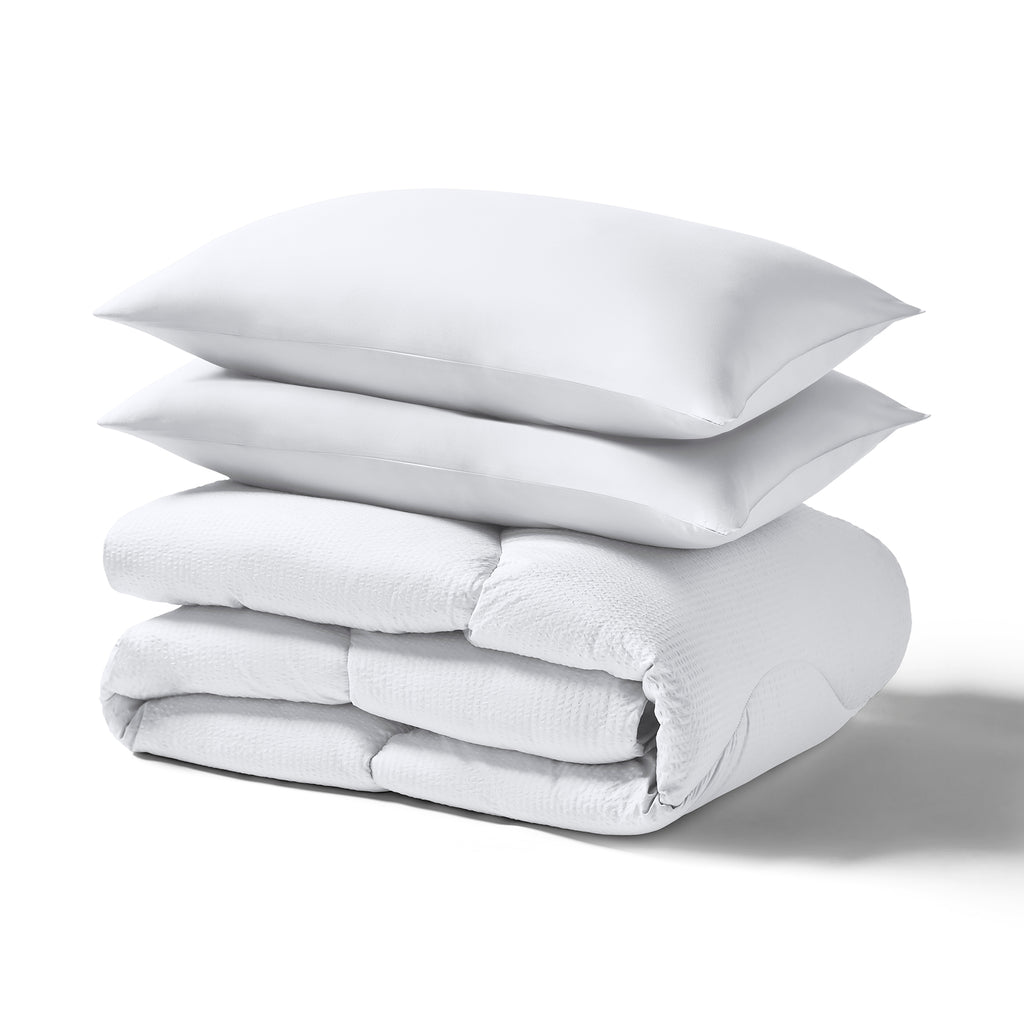 Buy the Night Lark Seersucker Coverless Duvet Set