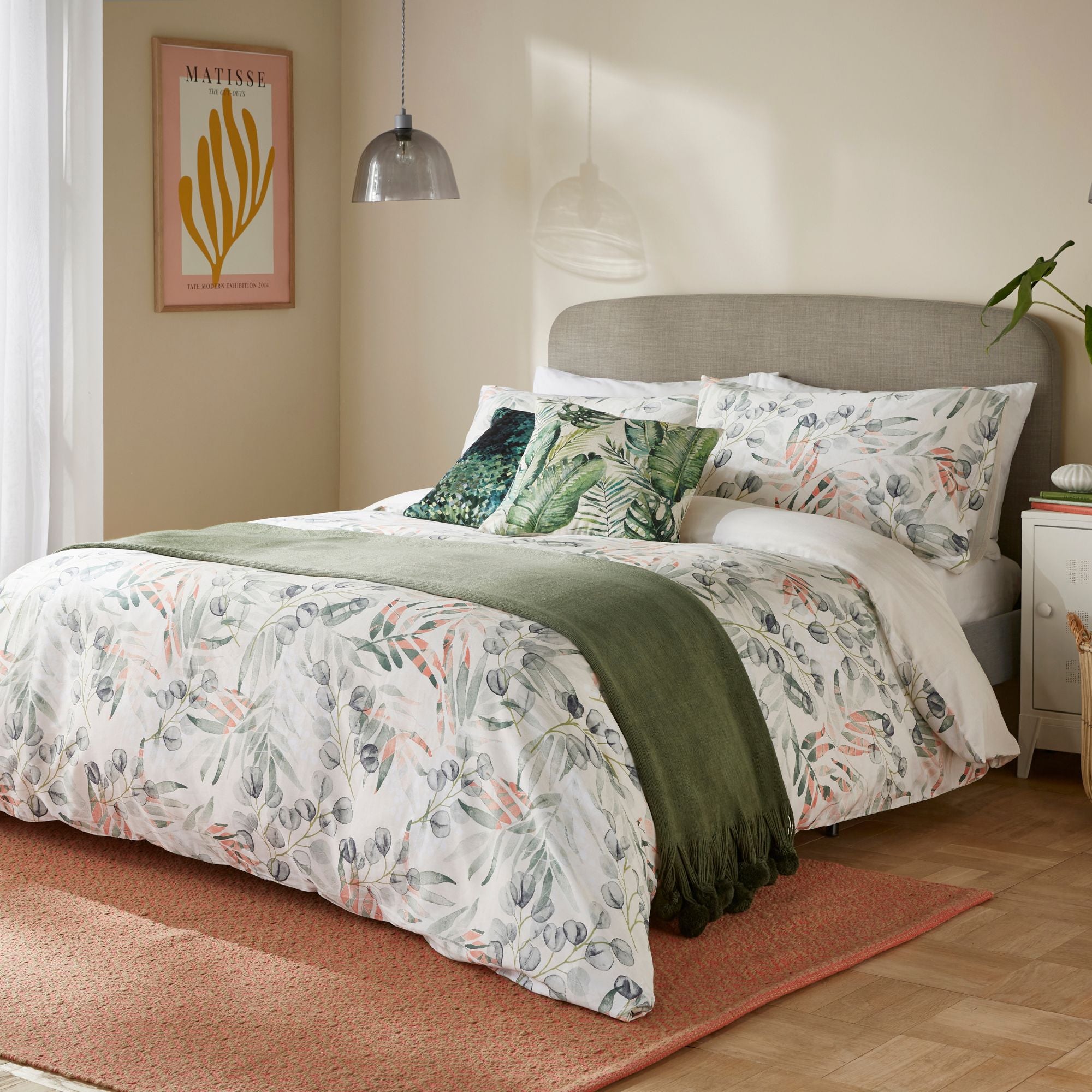 Buy Serenity Coral 100% BCI Cotton Duvet Cover & Pillowcase